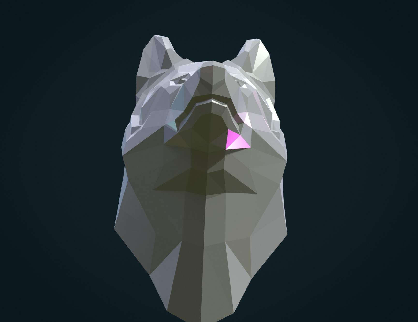 Low Poly Wolf Head - 3D Model by Skazok