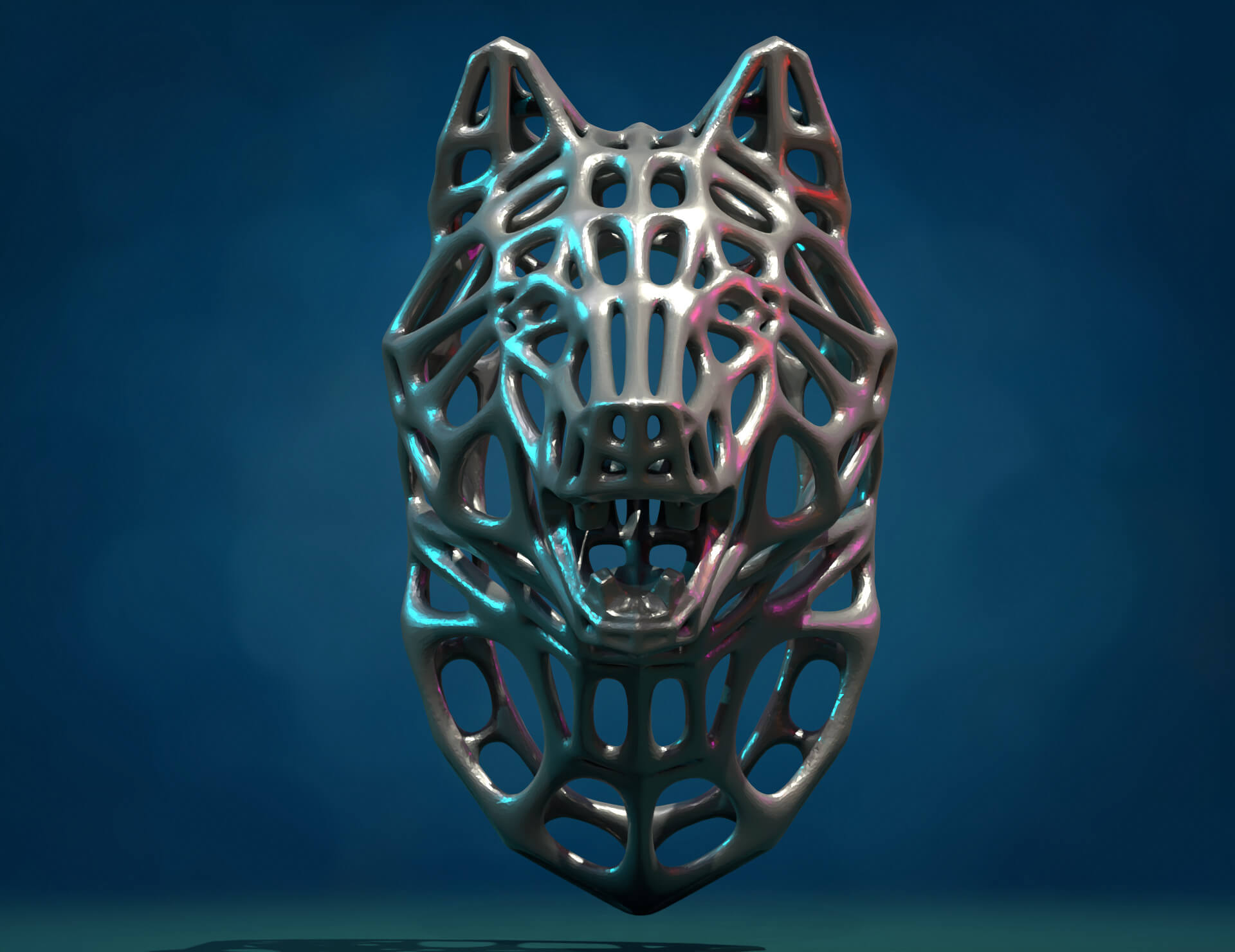 Mesh Wolf Head - 3D Model by Skazok