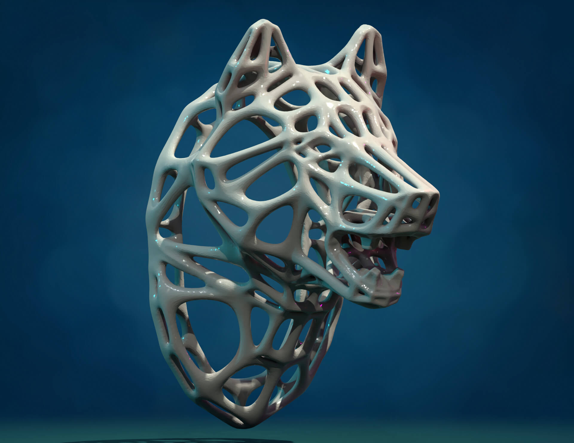 Mesh Wolf Head - 3D Model by Skazok