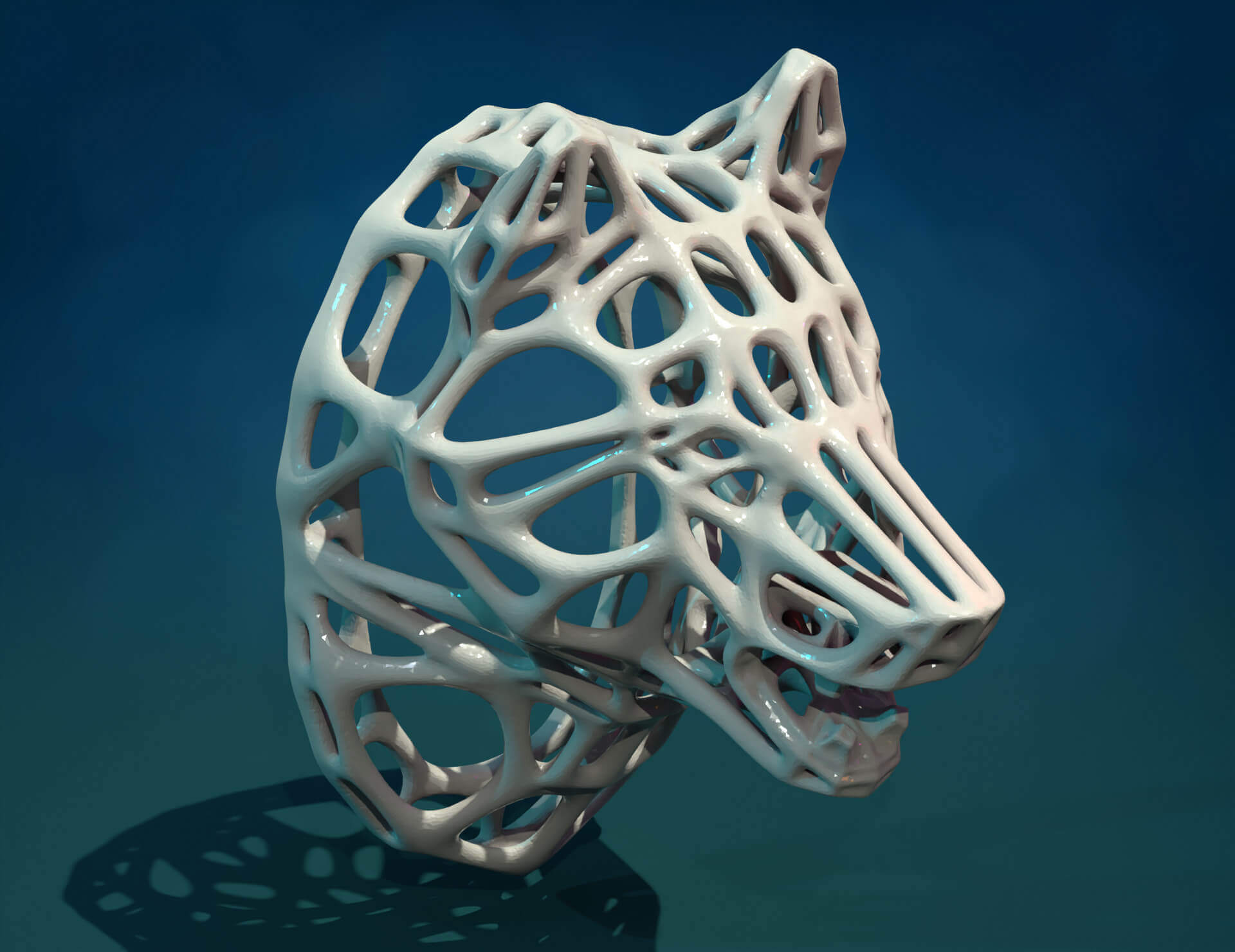 Mesh Wolf Head - 3D Model by Skazok