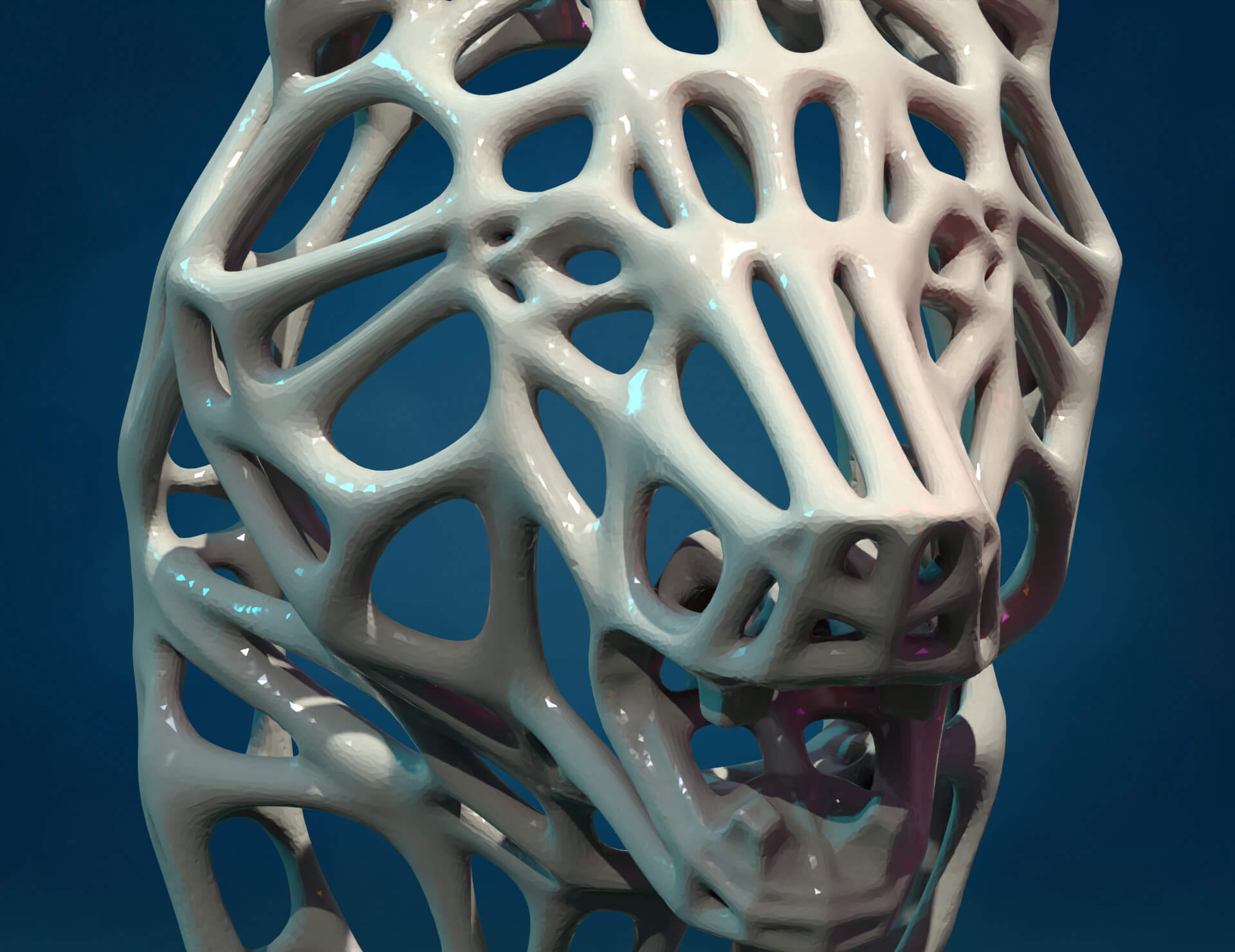 Mesh Wolf Head - 3D Model by Skazok