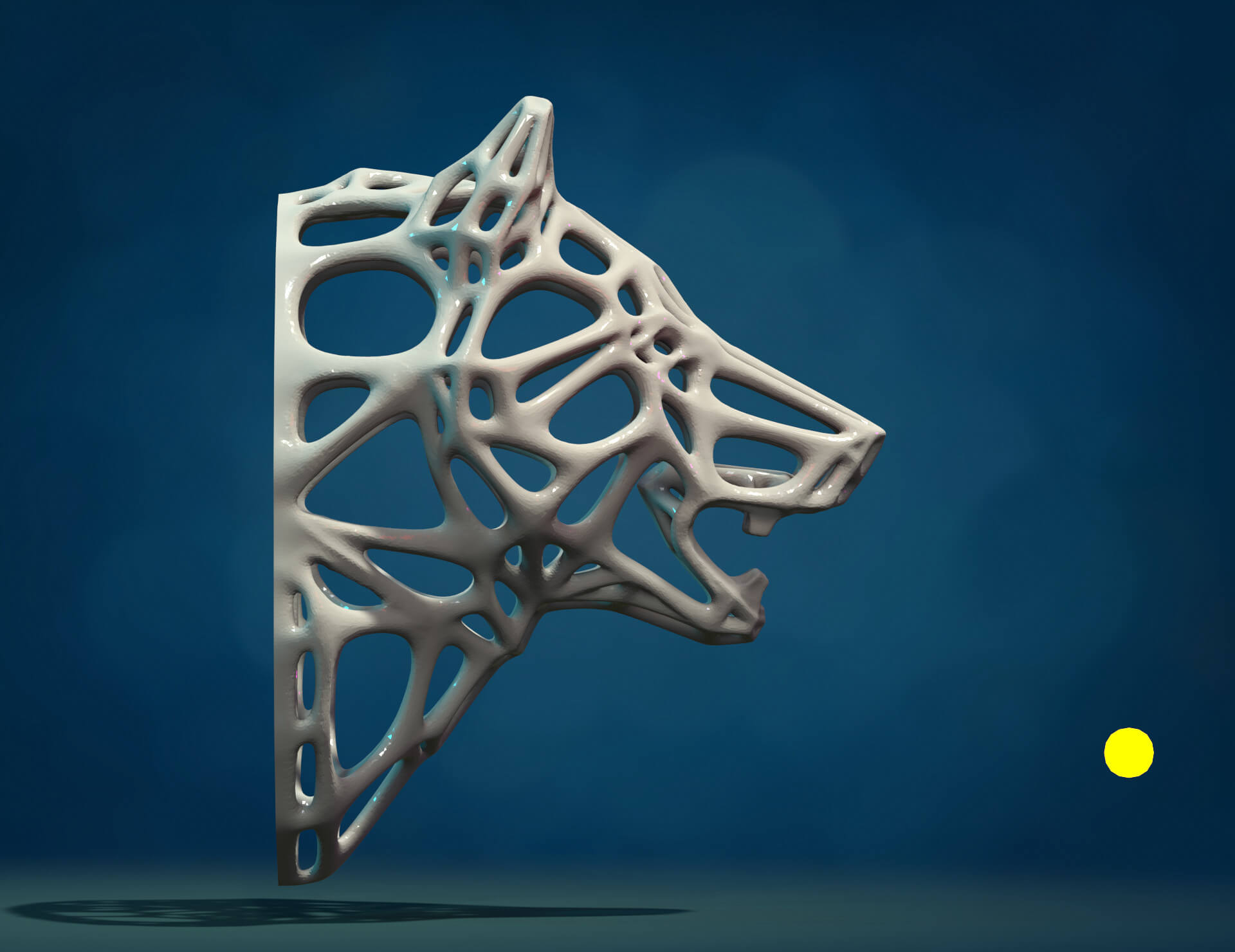 Mesh Wolf Head - 3D Model by Skazok