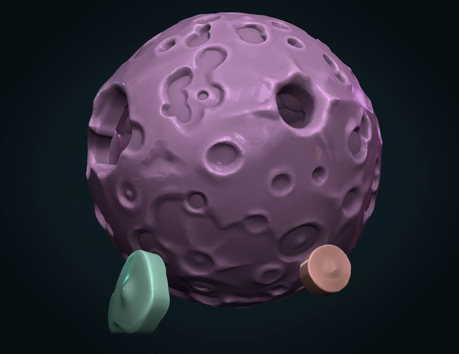 Moon Hollow and Solid - 3D Model by Skazok