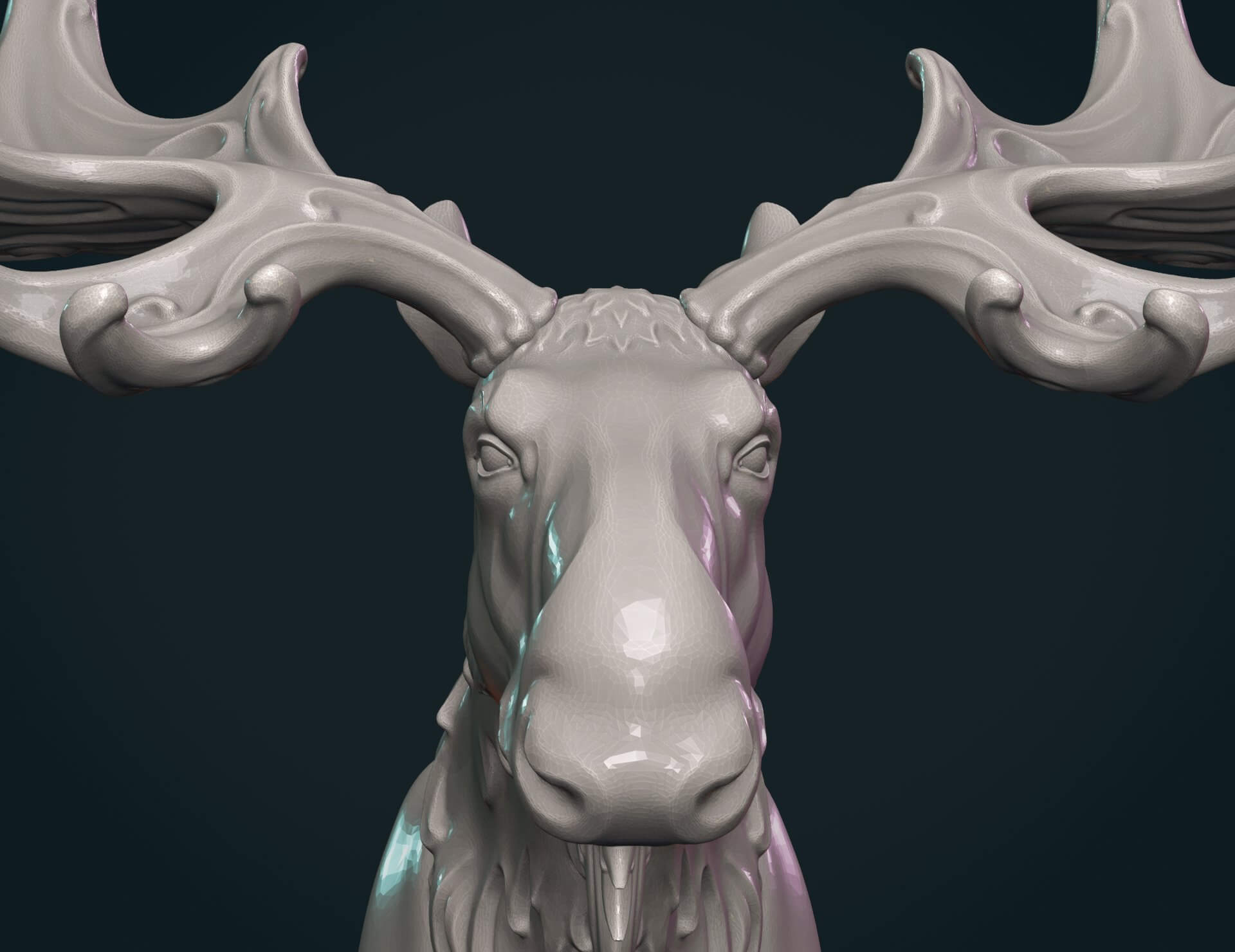 Moose Sculpture - 3D Model by Skazok