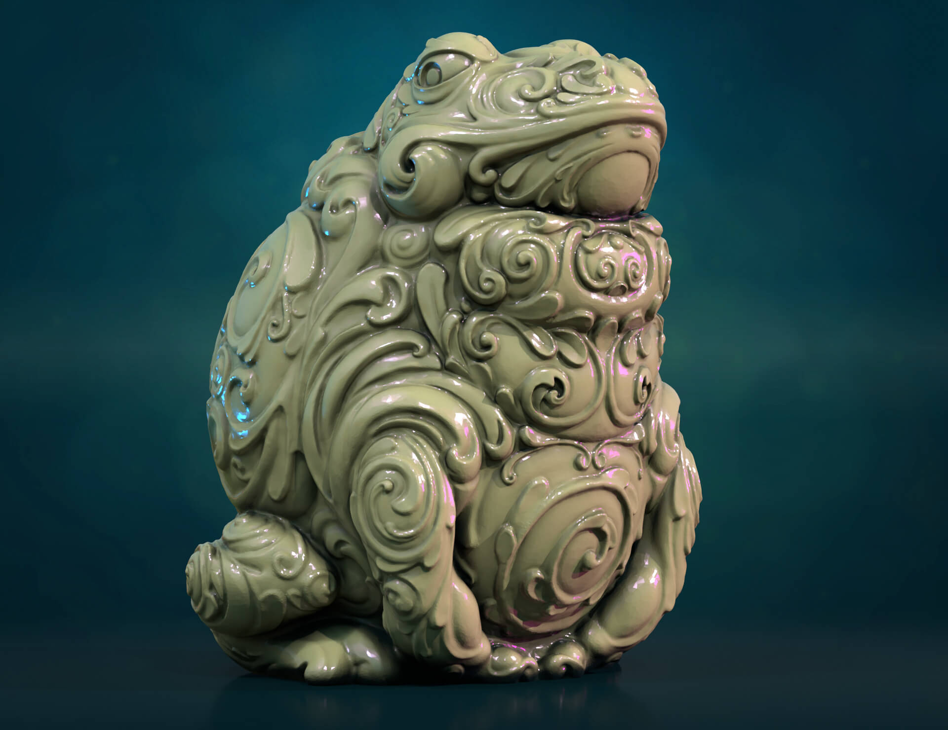 Ornate Toad Frog - 3D Print Model by Skazok
