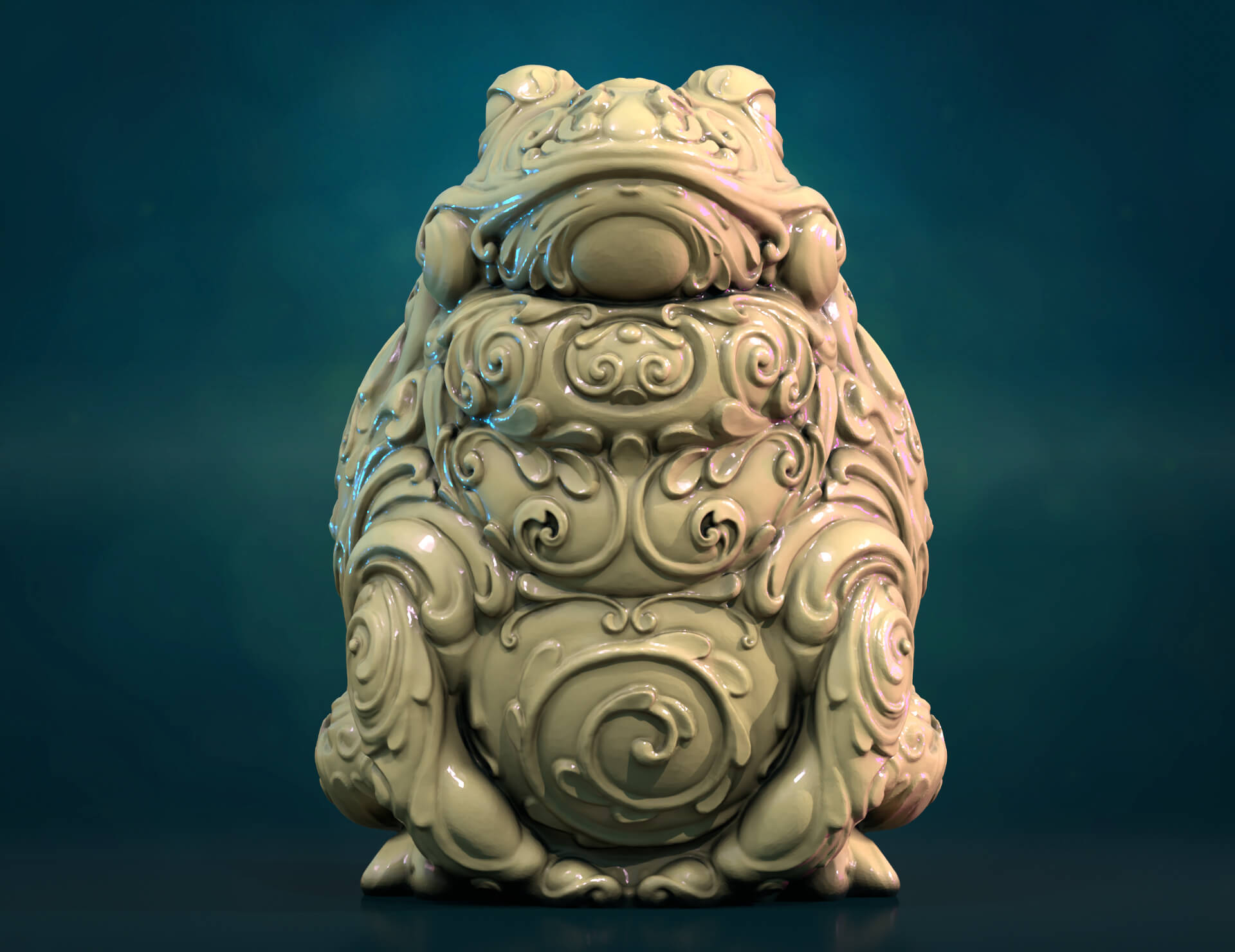 Ornate Toad Frog - 3D Print Model by Skazok