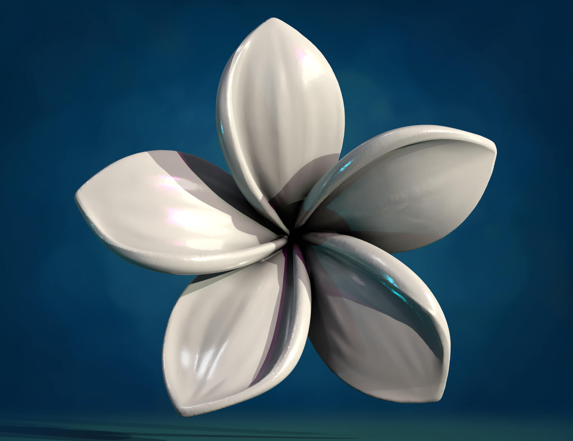 Plumeria Flower - 3D Model by Skazok