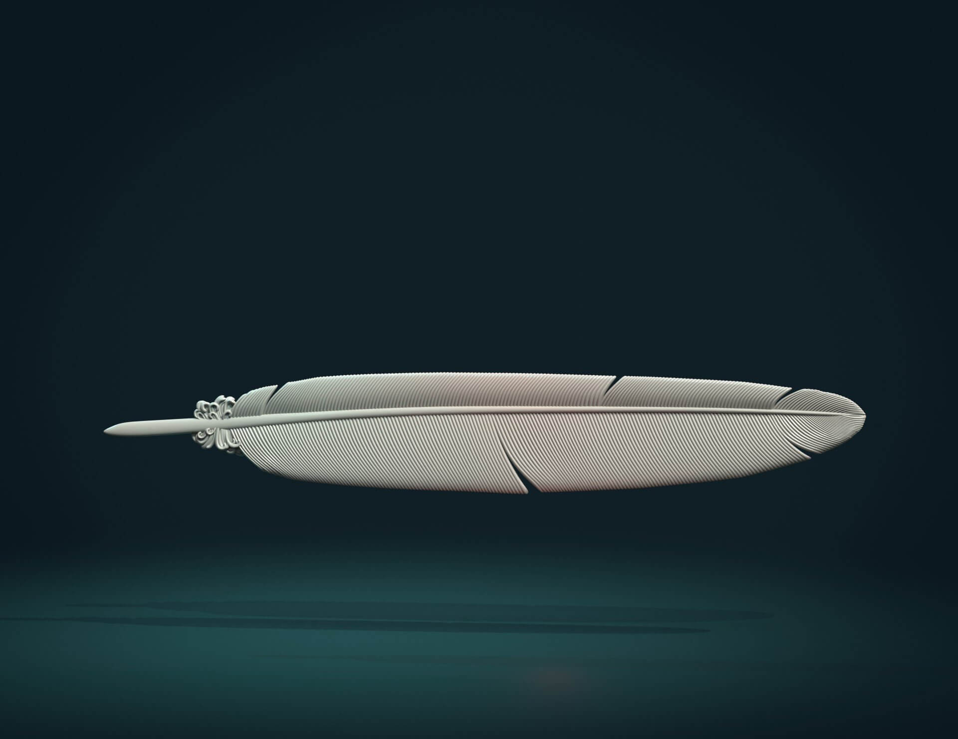 Printable Feather - 3D Model by Skazok