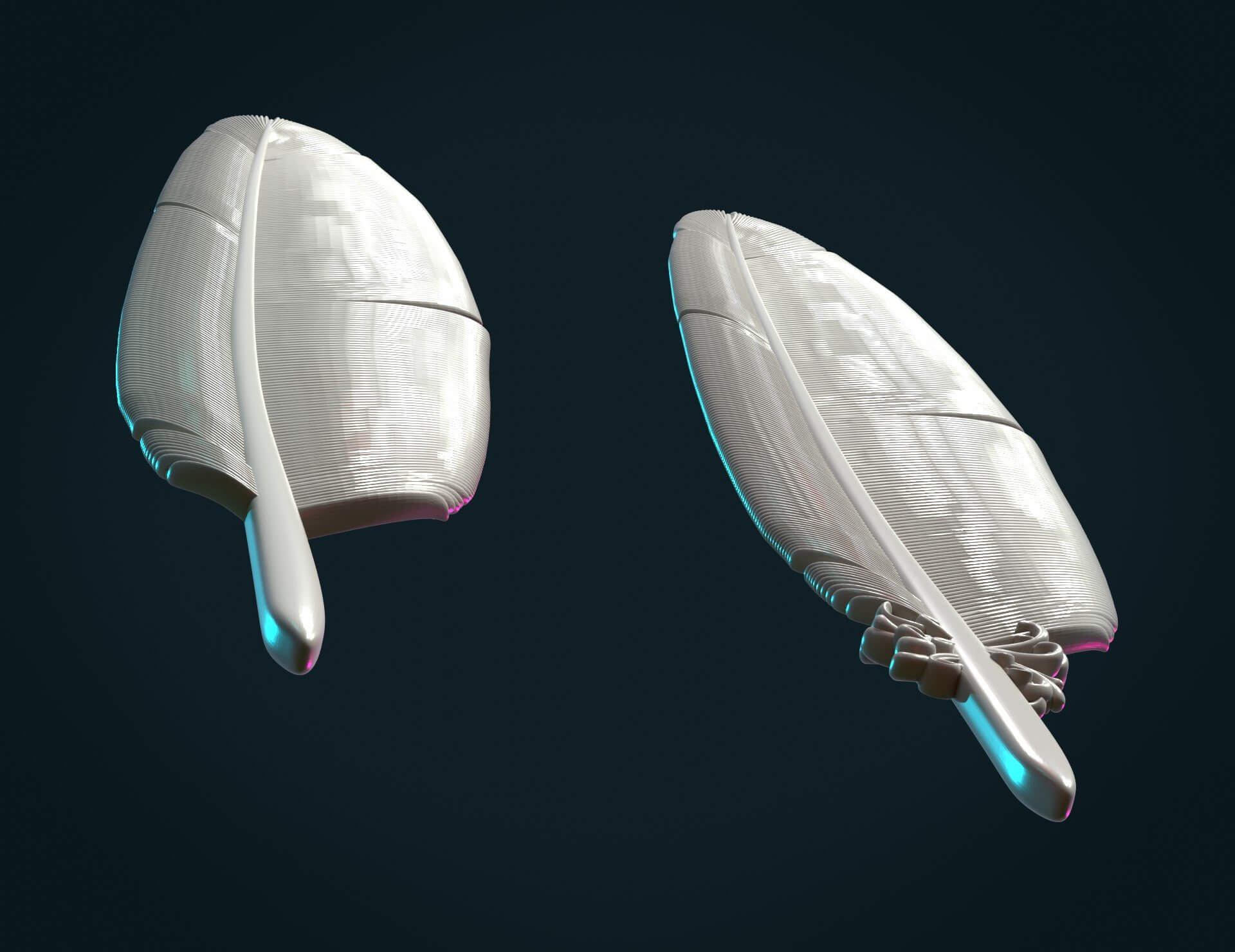 Printable Feather - 3D Model by Skazok