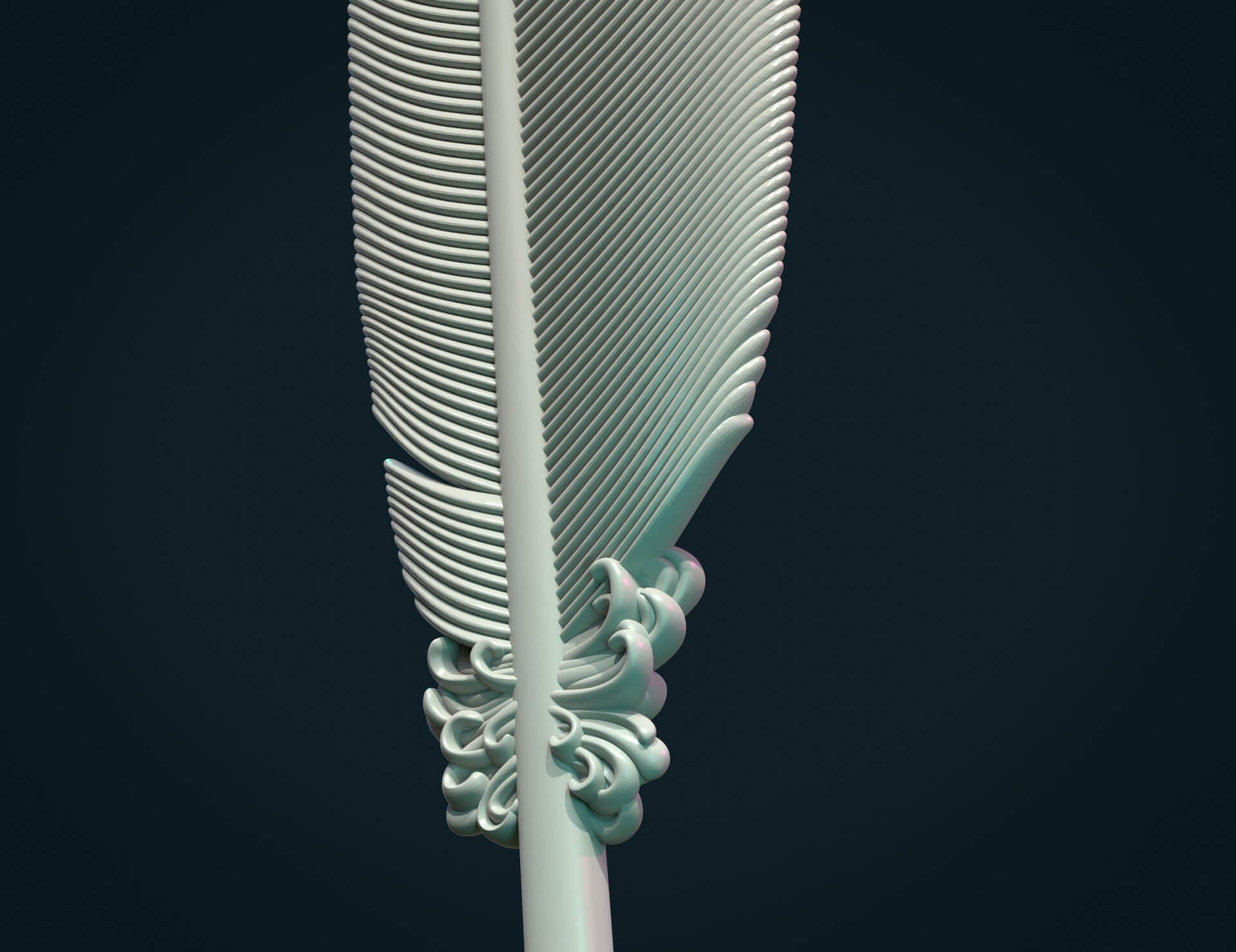 Printable Feather - 3D Model by Skazok