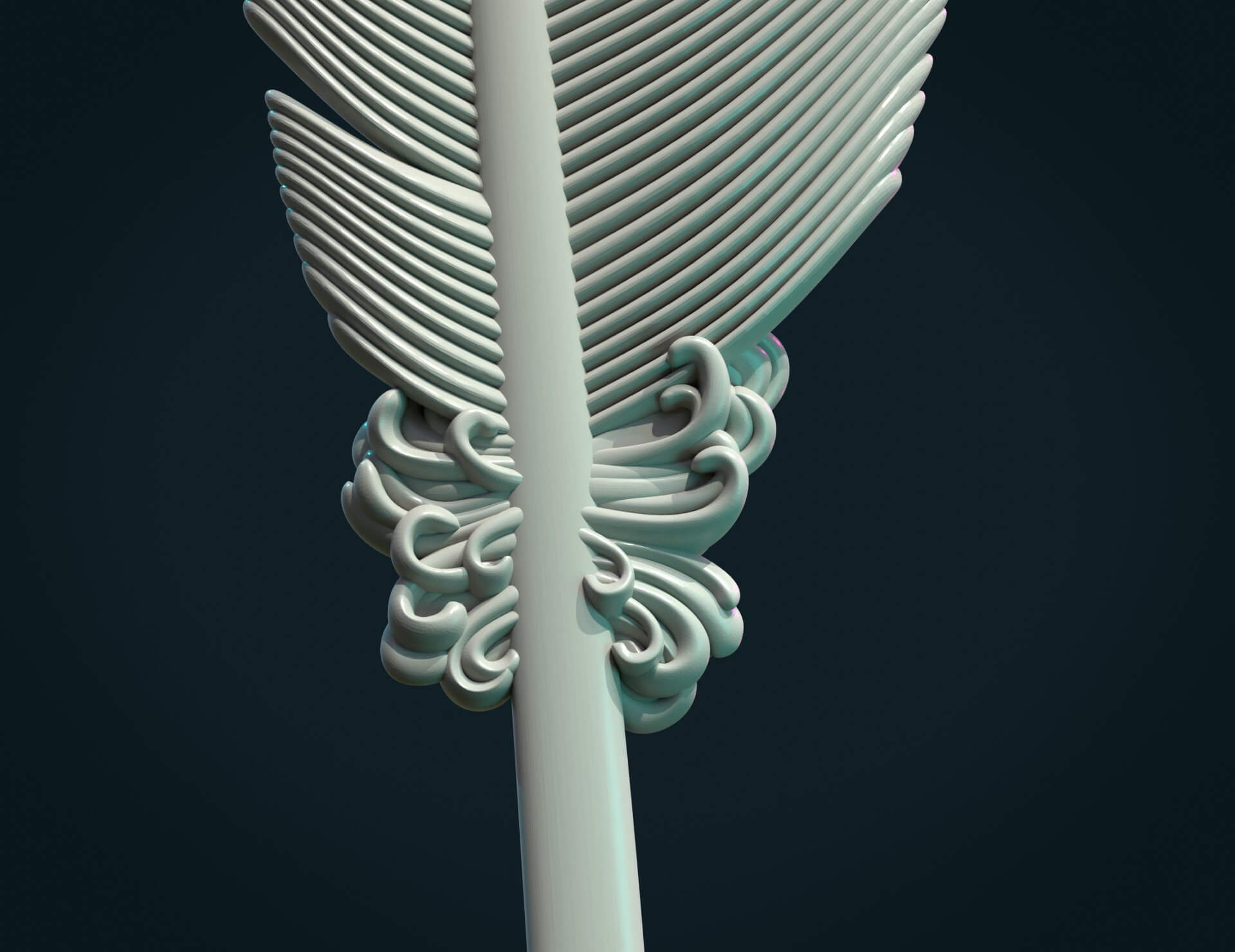Printable Feather - 3D Model by Skazok