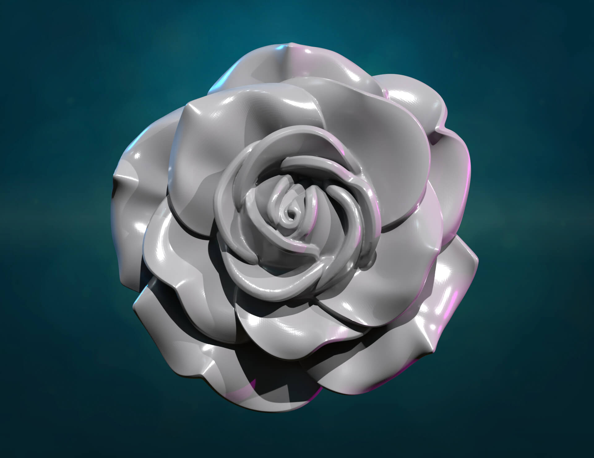 Rose Bass-Relief 3D Model by Skazok