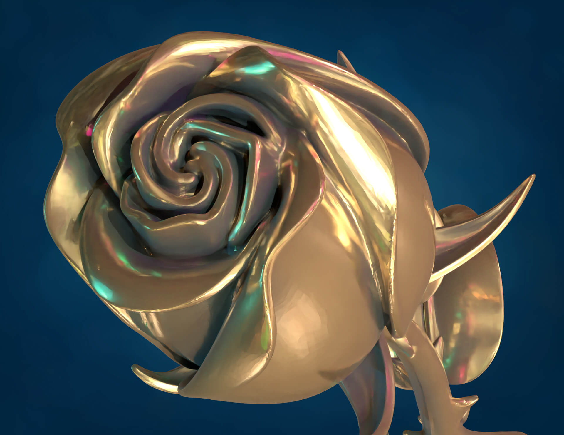 Rose flower II - 3D Model by Skazok