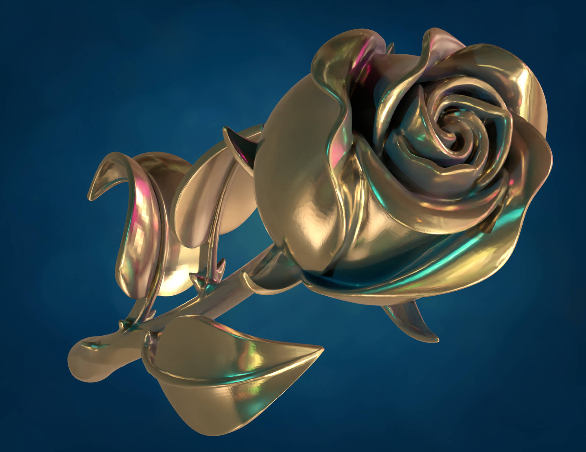 Rose flower II - 3D Model by Skazok
