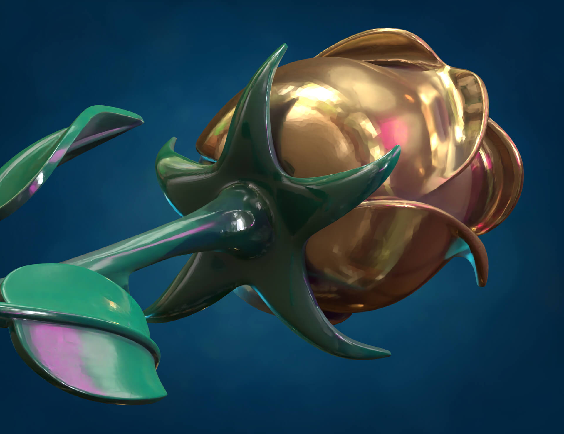 Rose flower II - 3D Model by Skazok