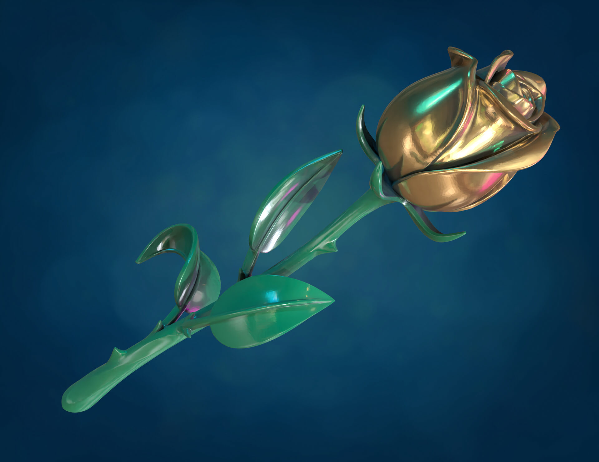 Rose flower II - 3D Model by Skazok
