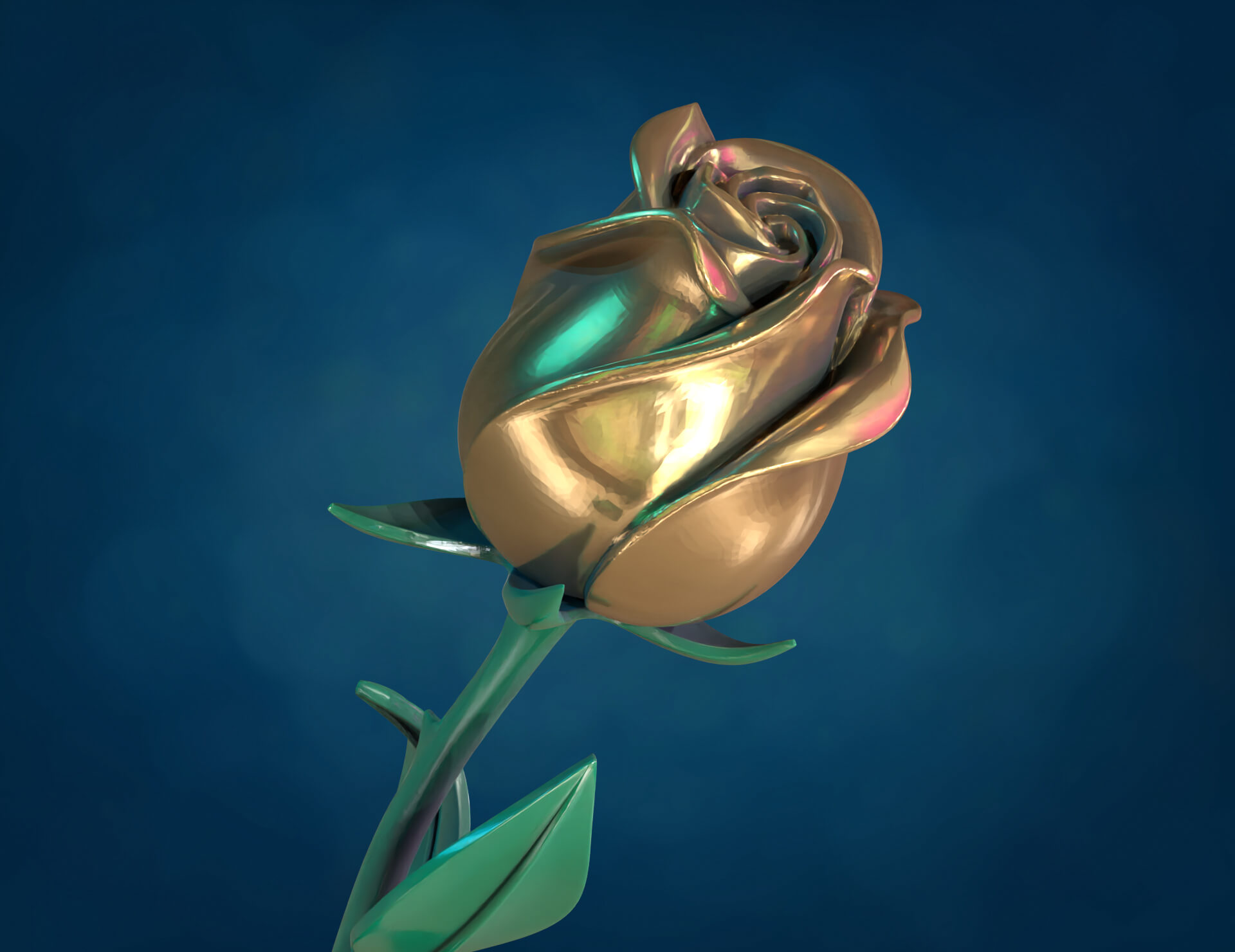 Rose flower II - 3D Model by Skazok