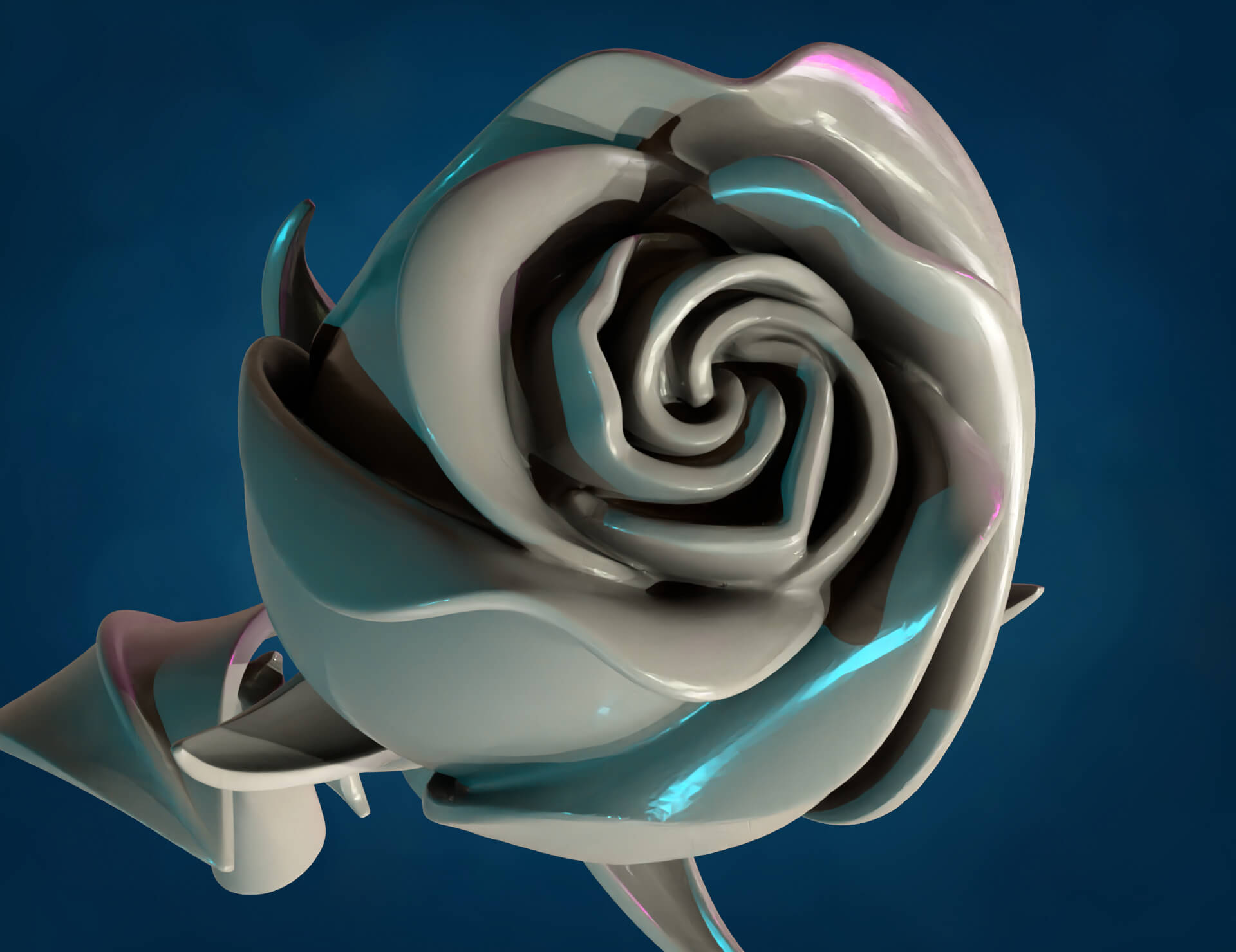 Rose flower II - 3D Model by Skazok