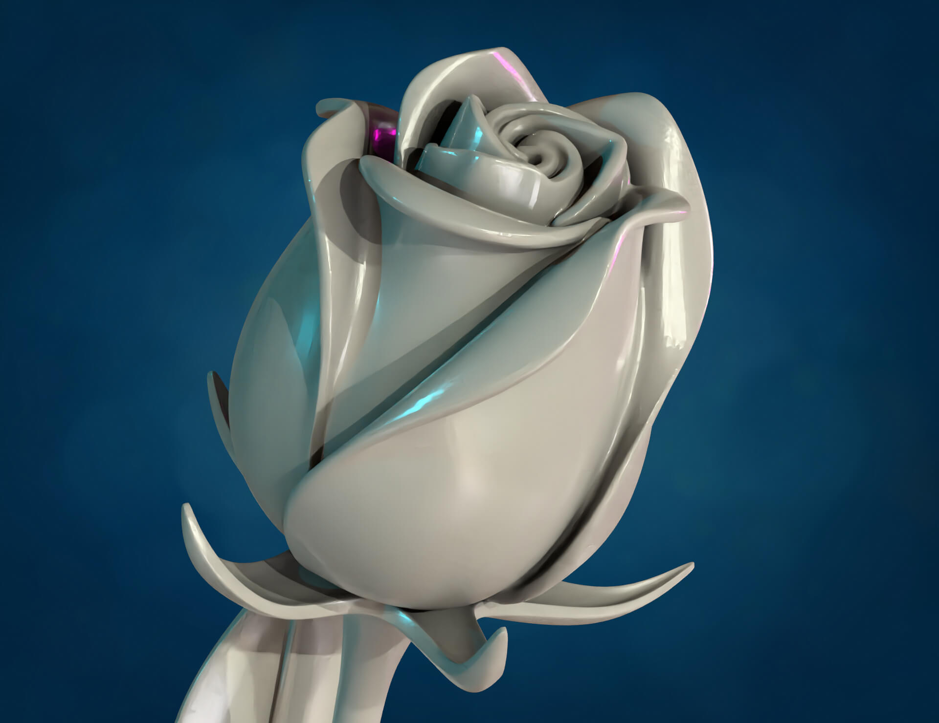Rose flower II - 3D Model by Skazok