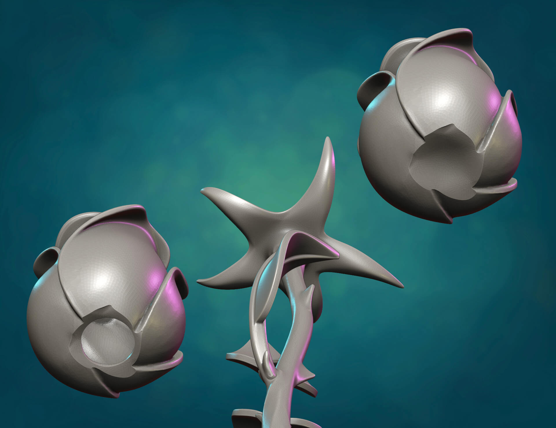 Rose flower II - 3D Model by Skazok