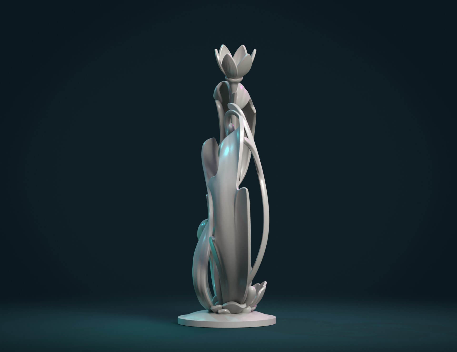 Scroll Plant Sculpture - 3D Model by Skazok