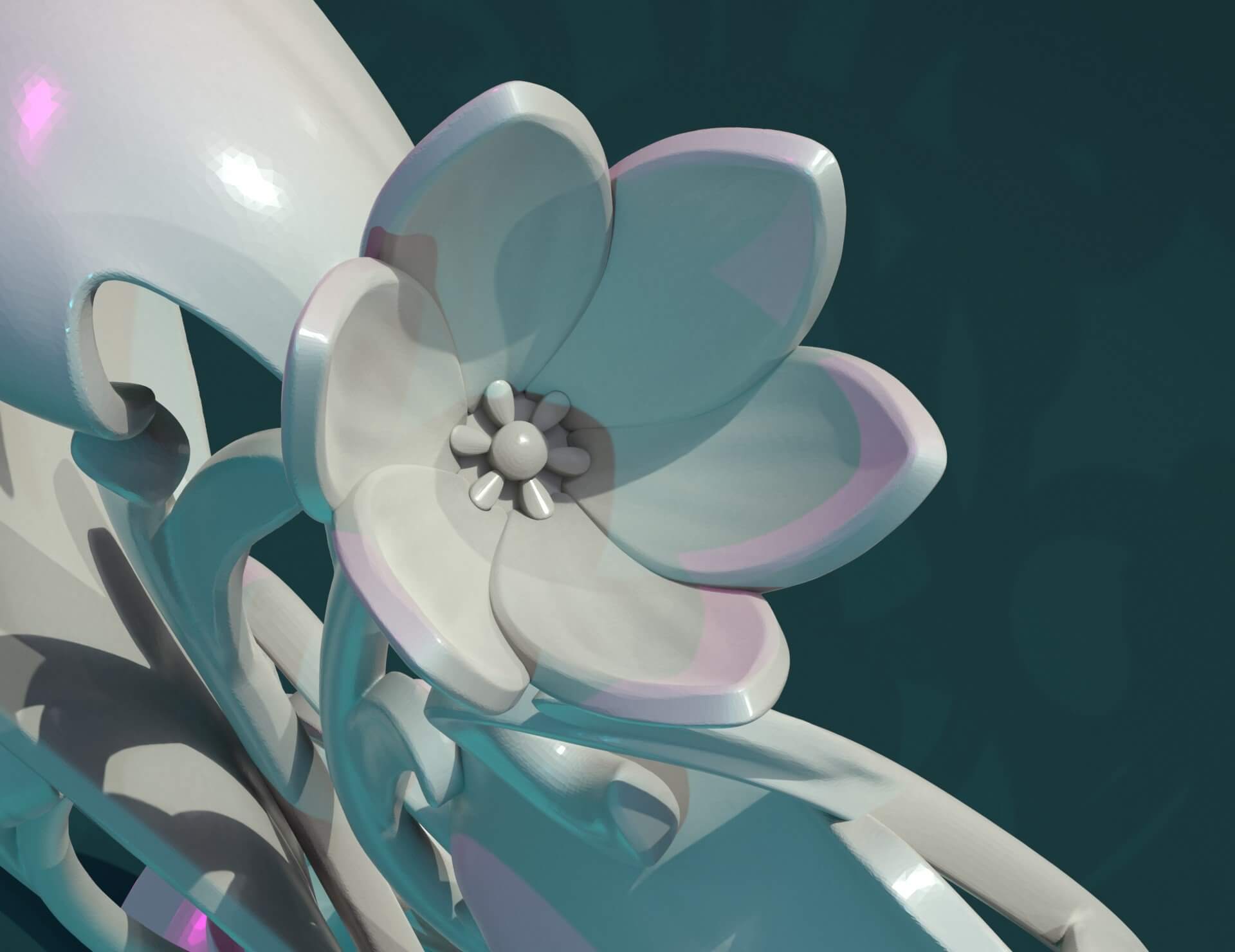 Scroll Plant Sculpture - 3D Model by Skazok