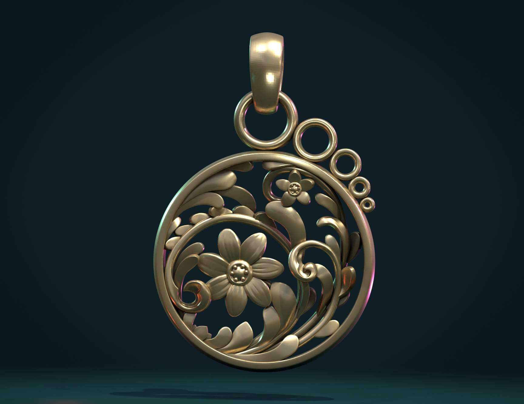 Scrollwork Pendant - 3D Model by Skazok