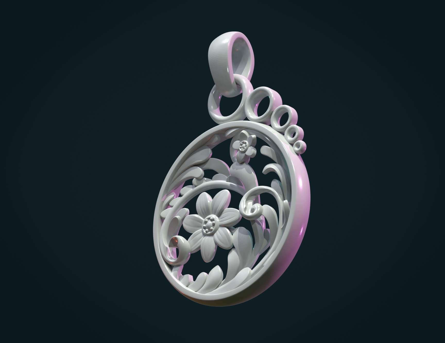 Scrollwork Pendant - 3D Model by Skazok