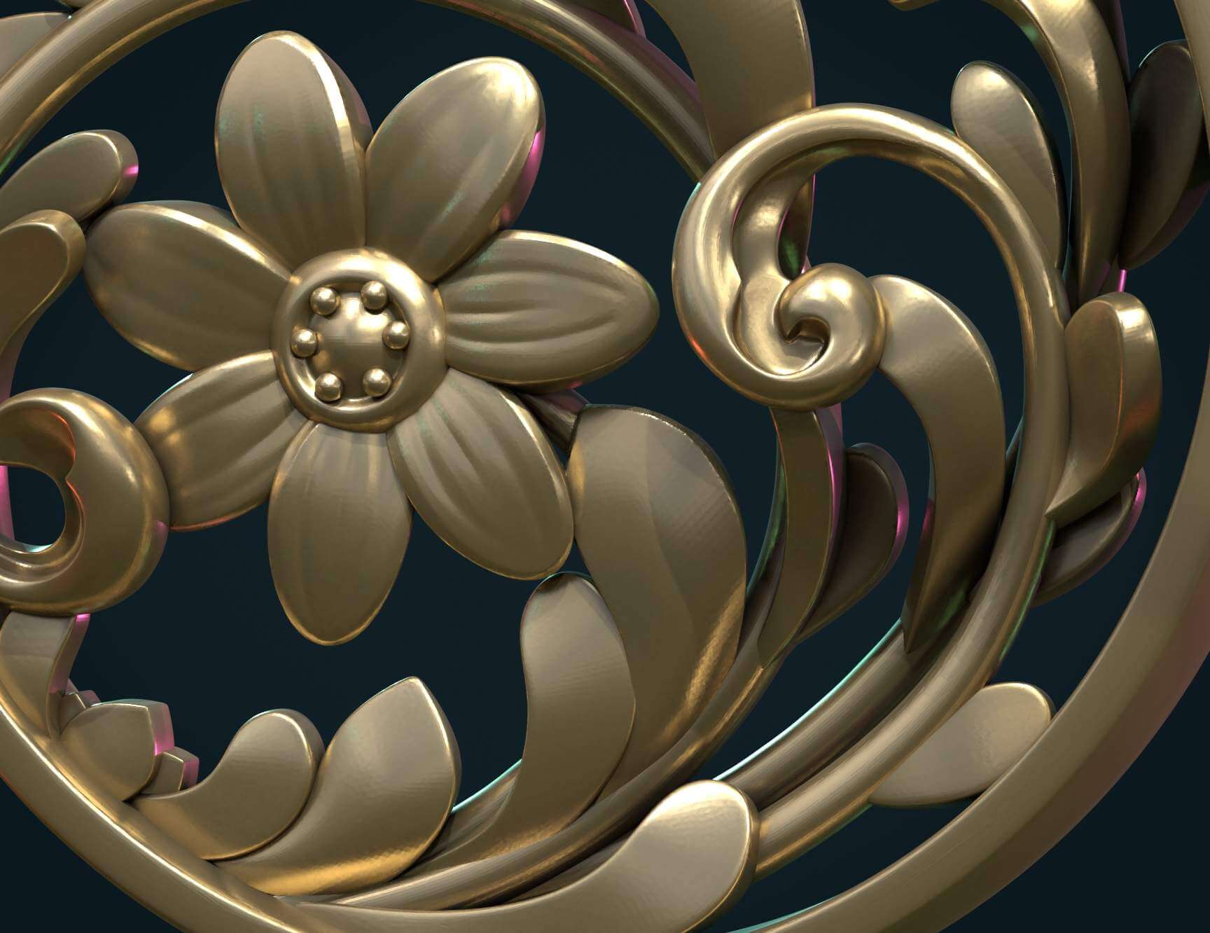 Scrollwork Pendant - 3D Model by Skazok