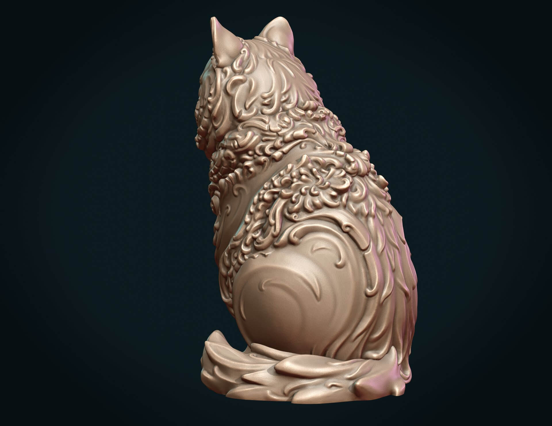 Sitting Beautiful Cat - 3D Model by Skazok