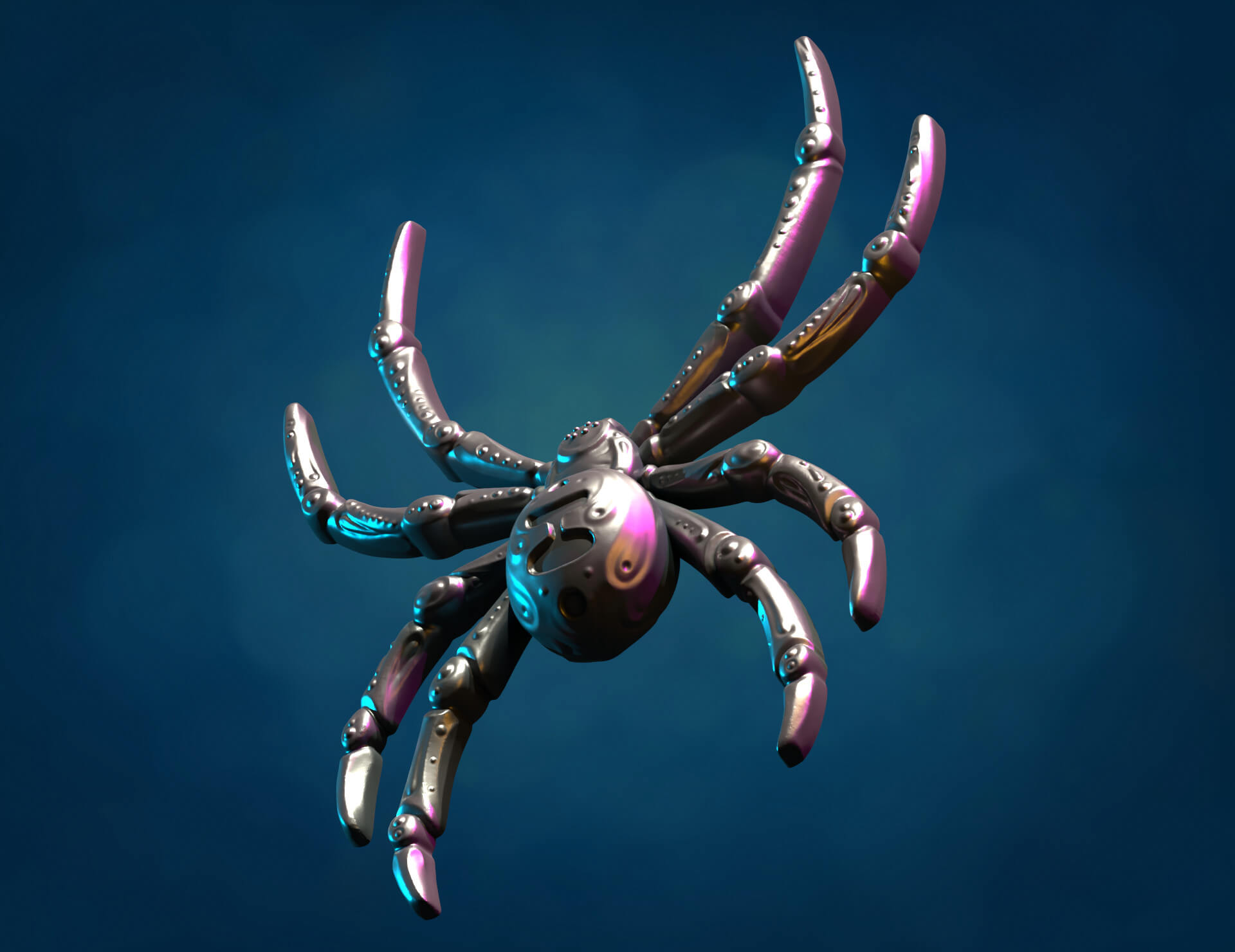 Spider print ready - 3D Model by Skazok