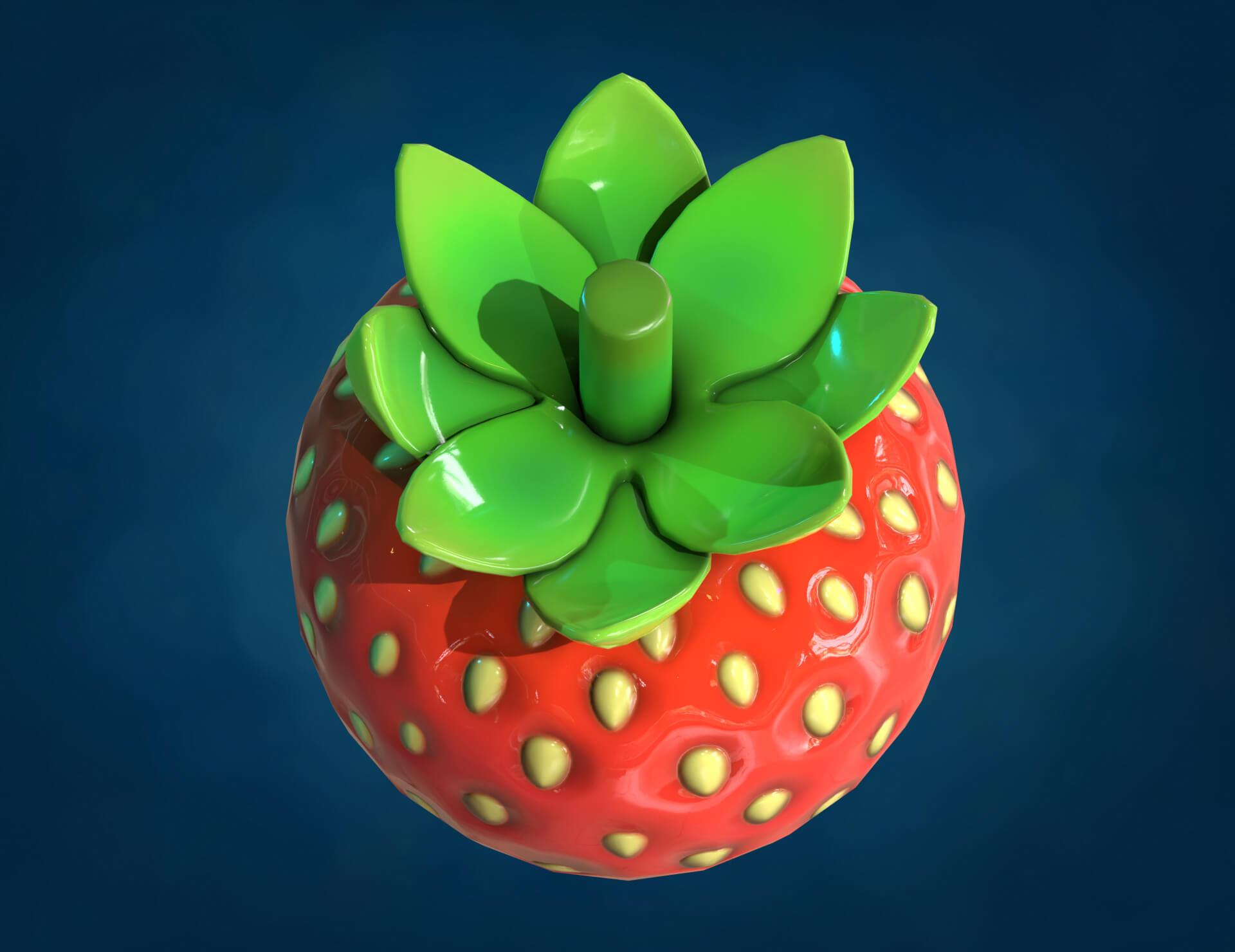 Strawberry one1 - 3D Model by Skazok