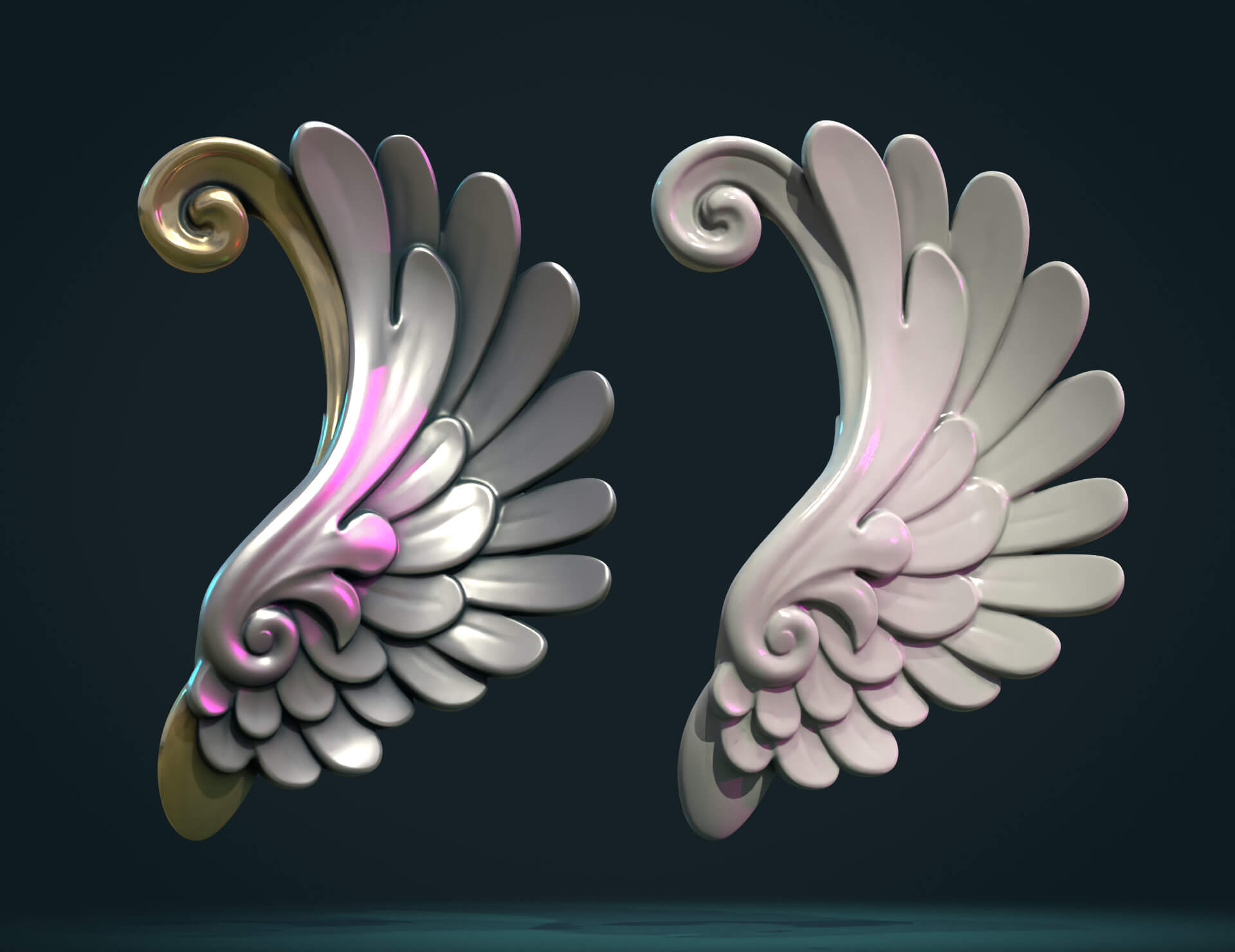 Stylized Wing - 3D Model by Skazok