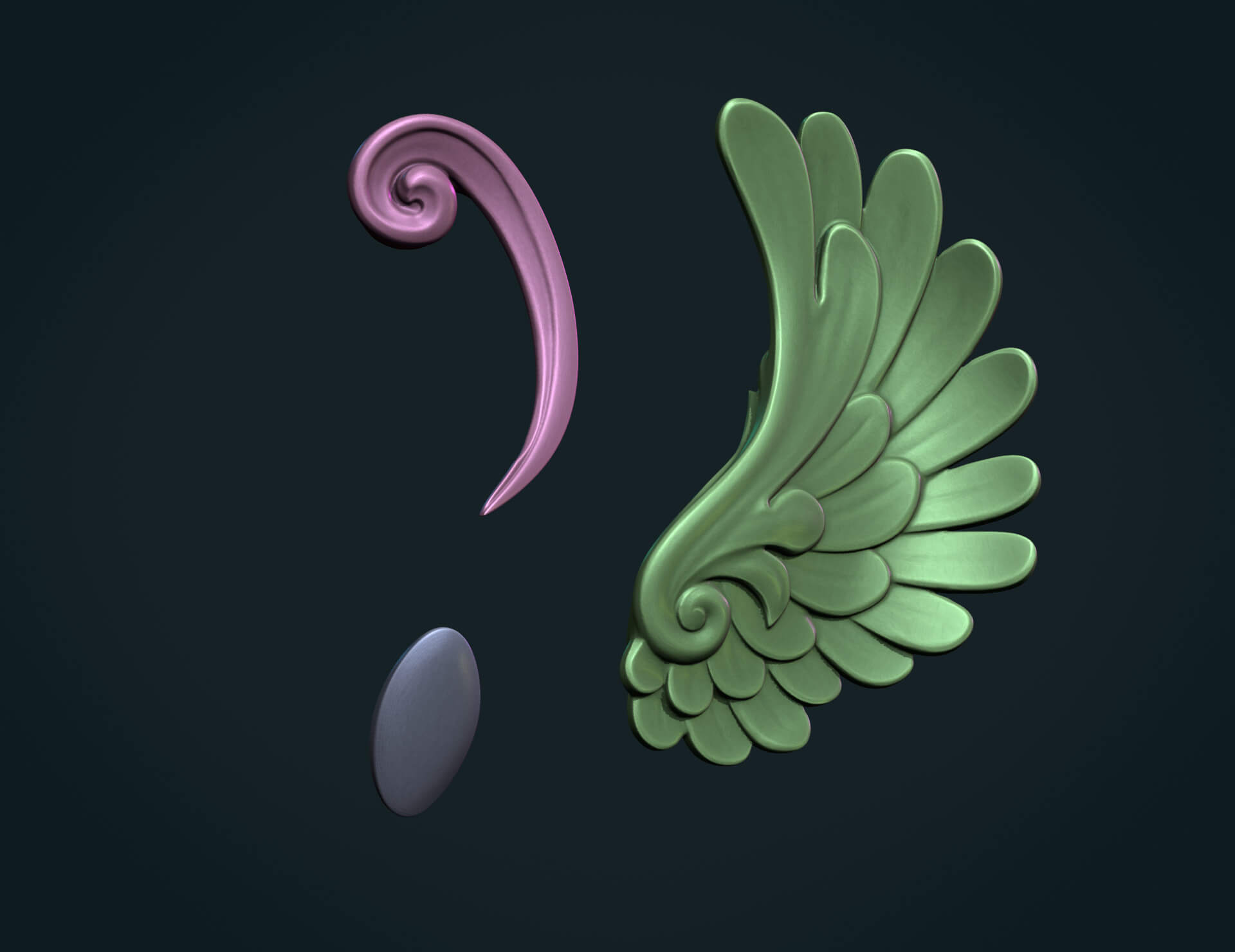 Stylized Wing - 3D Model by Skazok