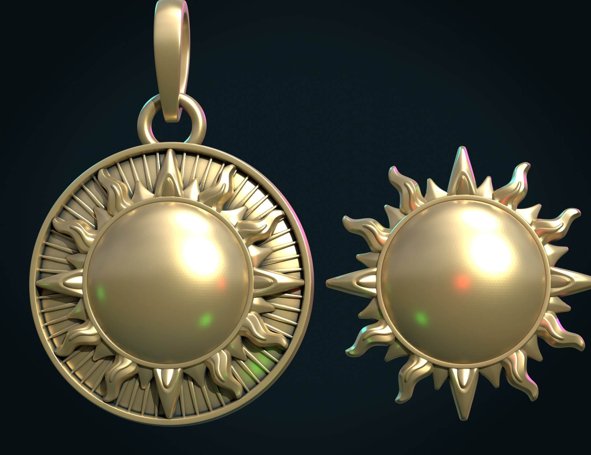 Sun Pendant III - 3D Model by Skazok