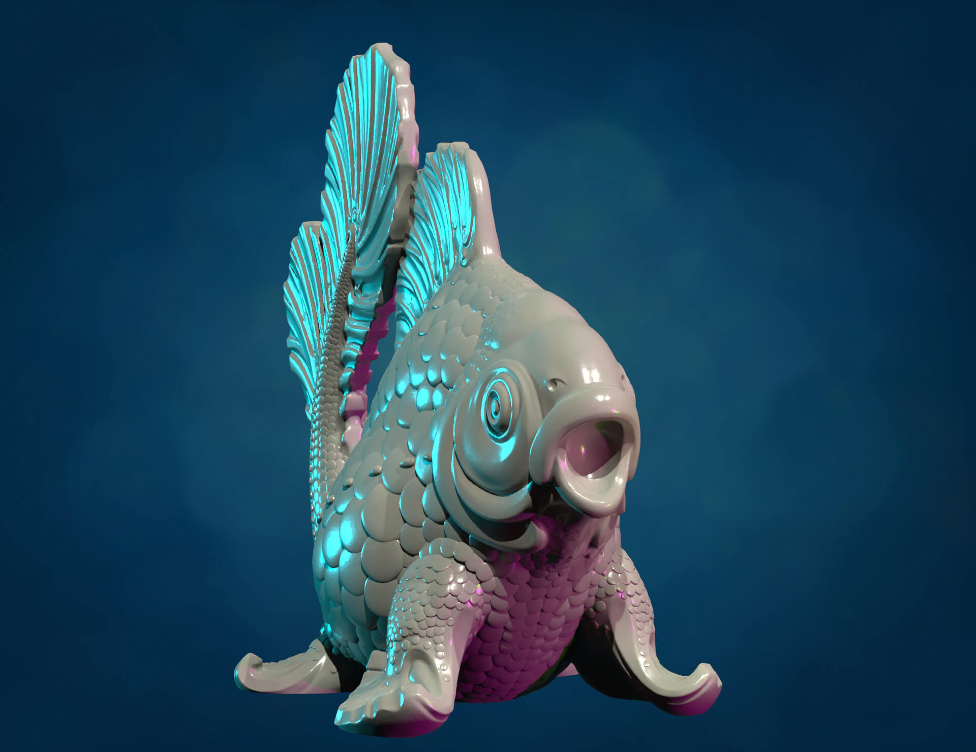 Walking Fish - 3D Model by Skazok
