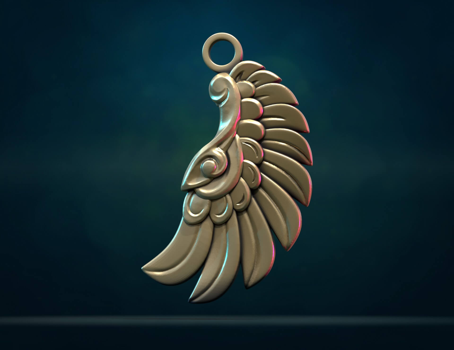 Wings and Pendant - 3D Model by Skazok