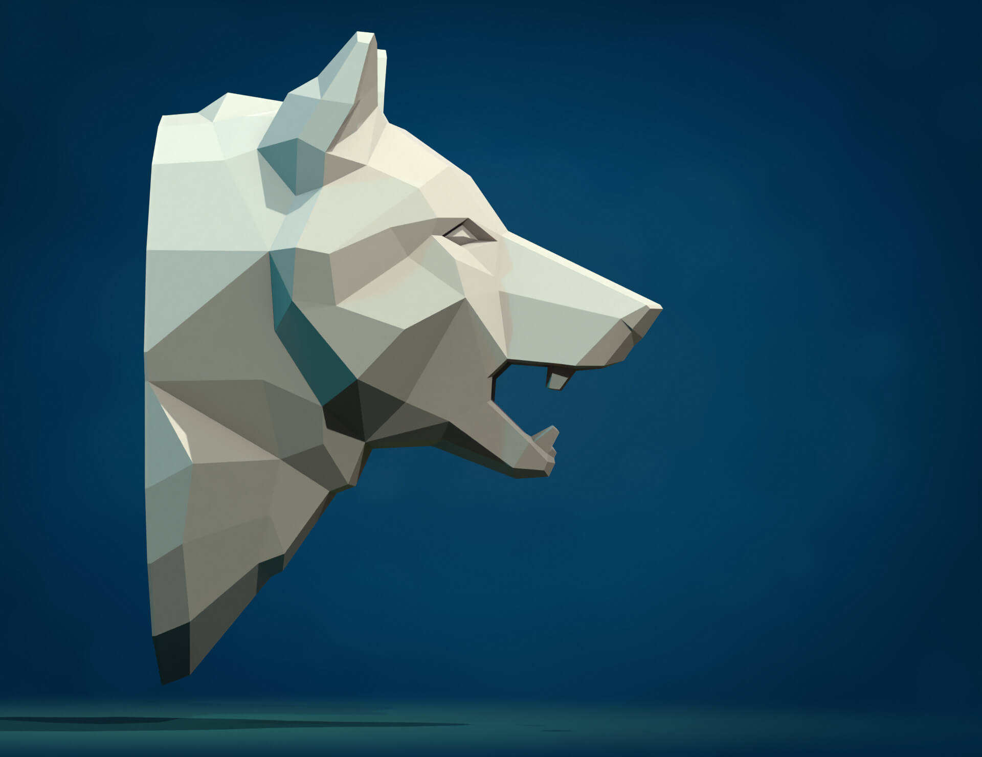 Wolf Head Low Poly - 3D Model by Skazok