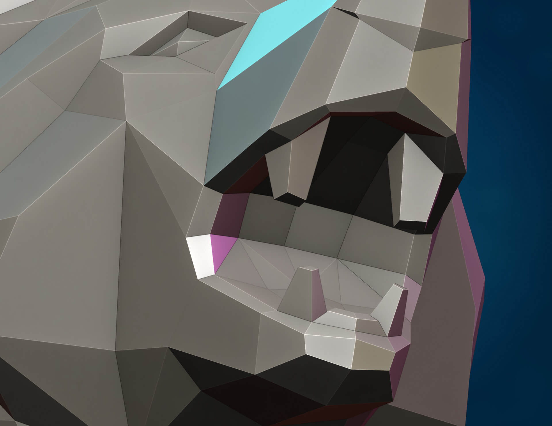 Wolf Head Low Poly - 3D Model by Skazok