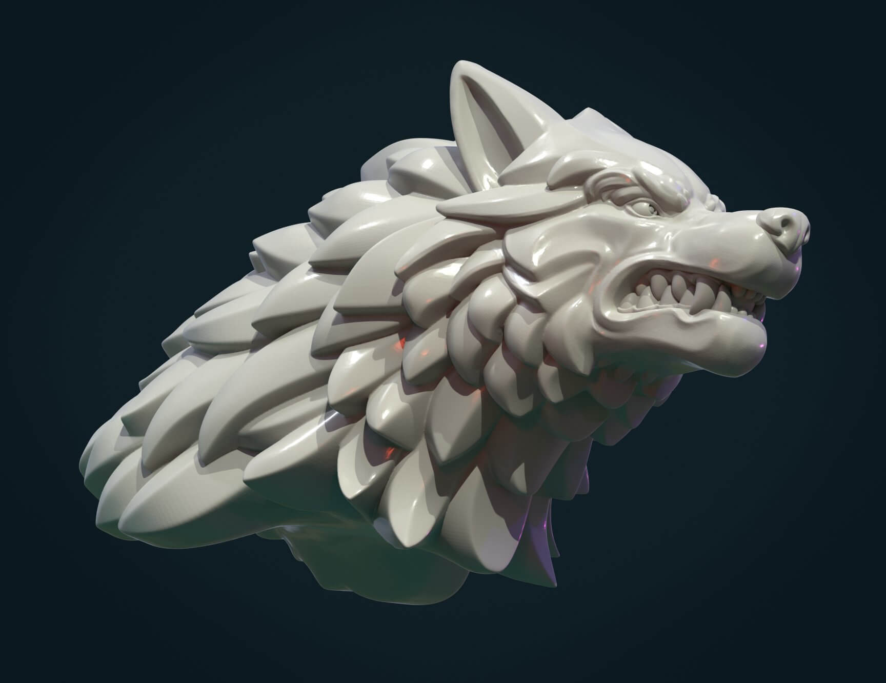 Wolf Head V - 3D Model by Skazok