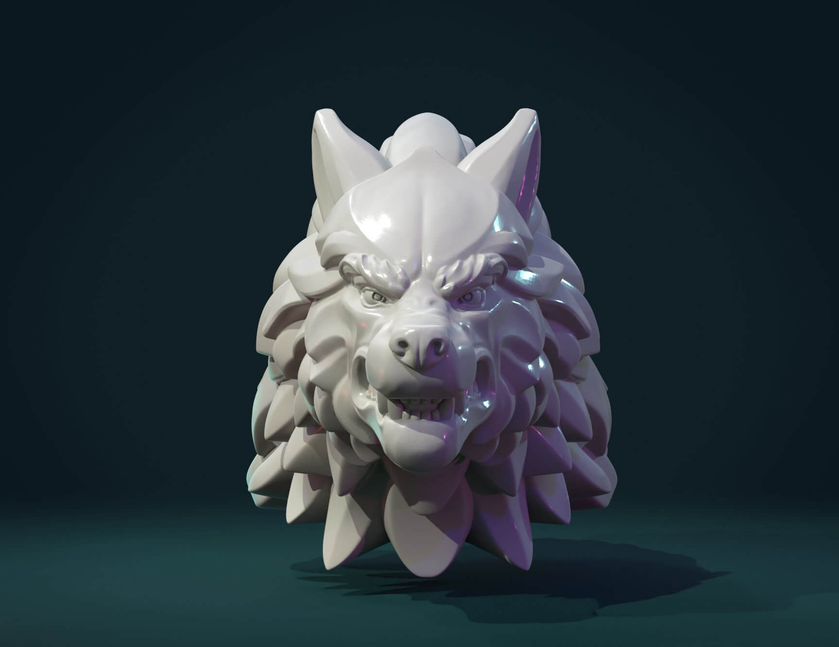 Wolf Head V - 3D Model by Skazok