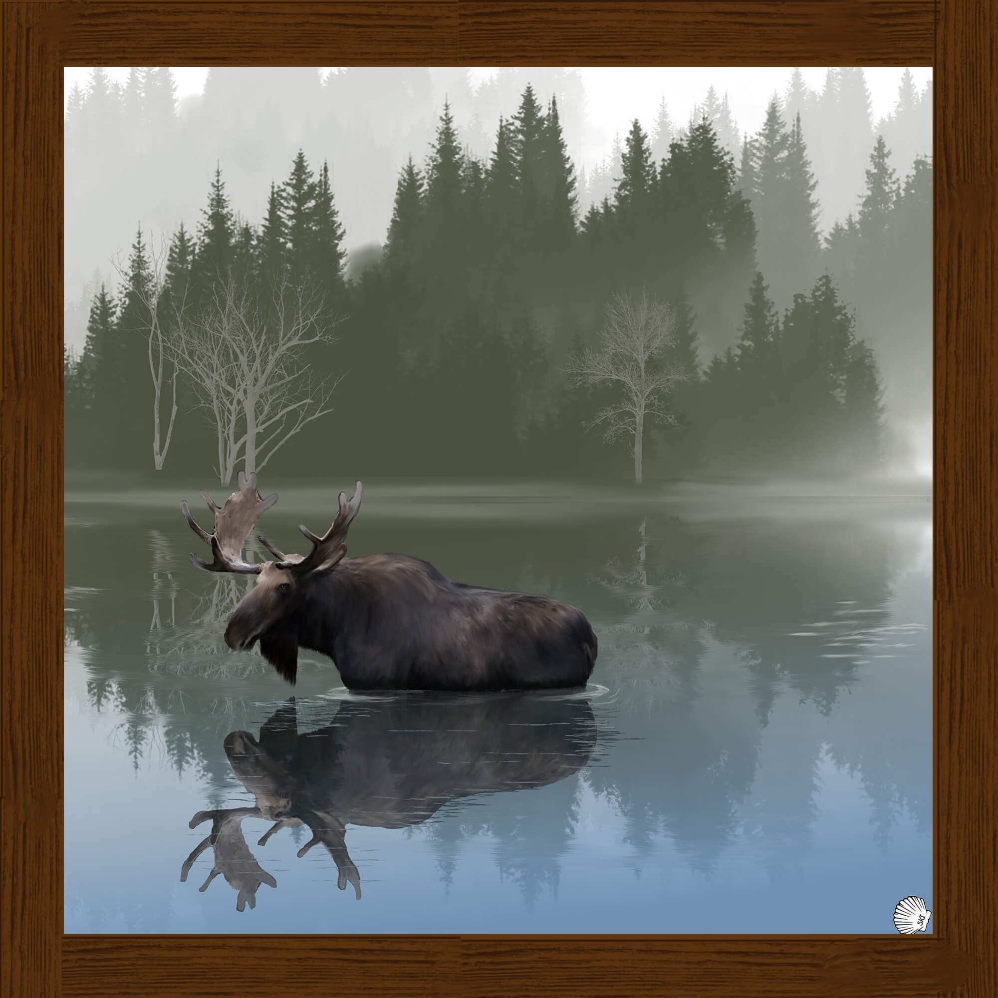 Bull Moose Morning 3D Render, Digital Art by skiblack732