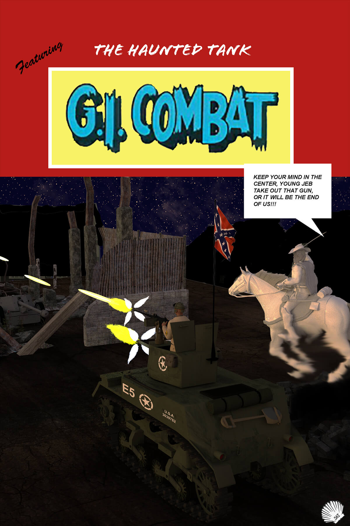 The Haunted Tank 3D Render, Digital Art by skiblack732