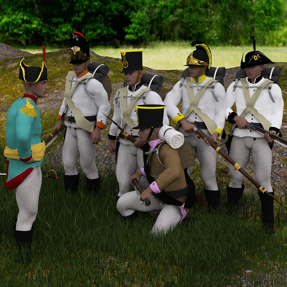 Napoleonic Austrian Infantry for G8M - Daz Content by skiblack732
