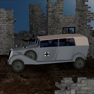 WWII German Staff Car - Daz Content by skiblack732