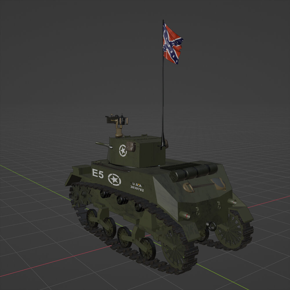 WWII US Tank M5 Stuart - Daz Content by skiblack732
