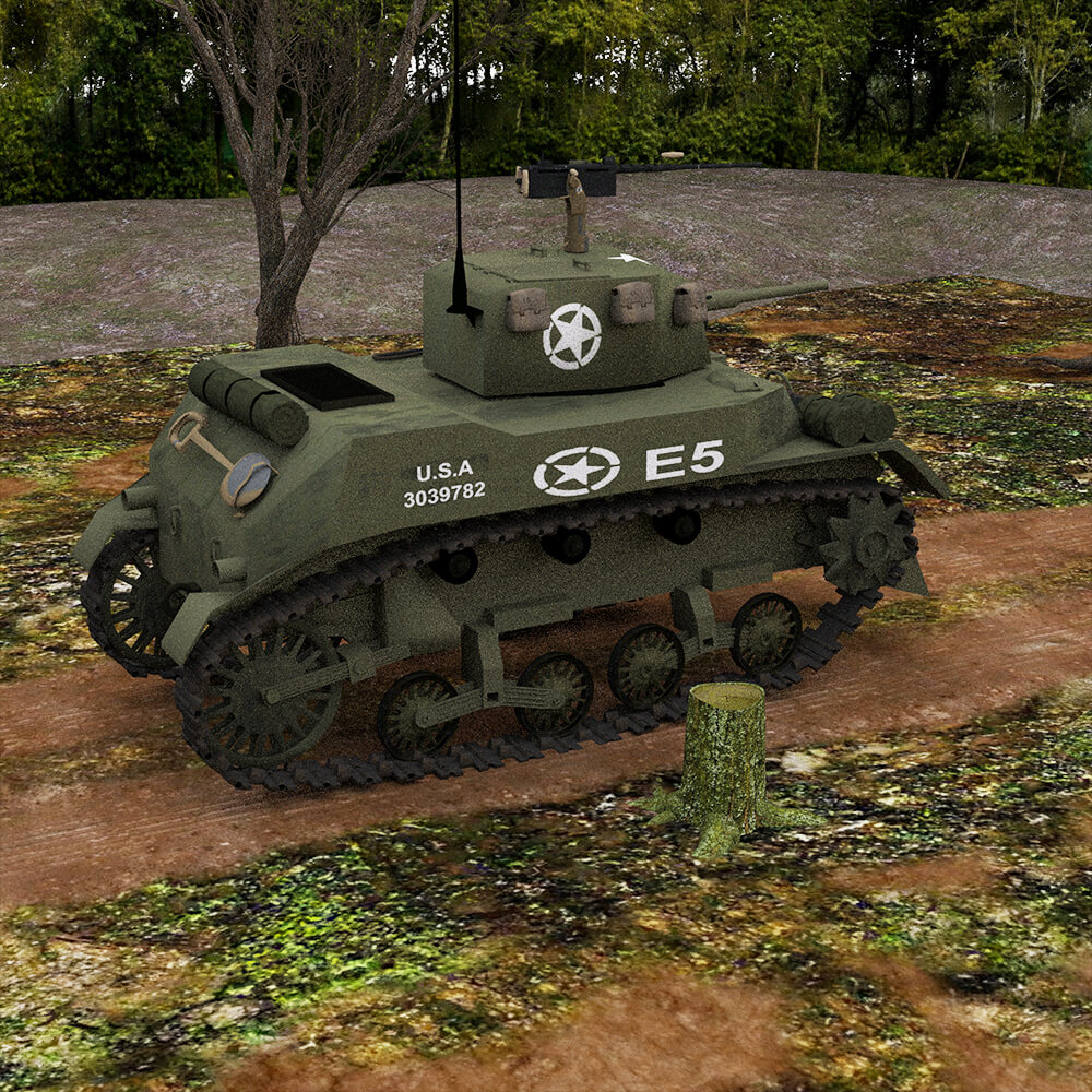 WWII US Tank M5 Stuart - Daz Content by skiblack732