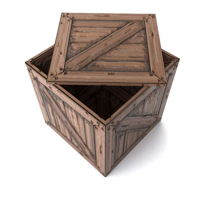 Boxes with 2D Textures (5 Types) - 3D Model by SkifX