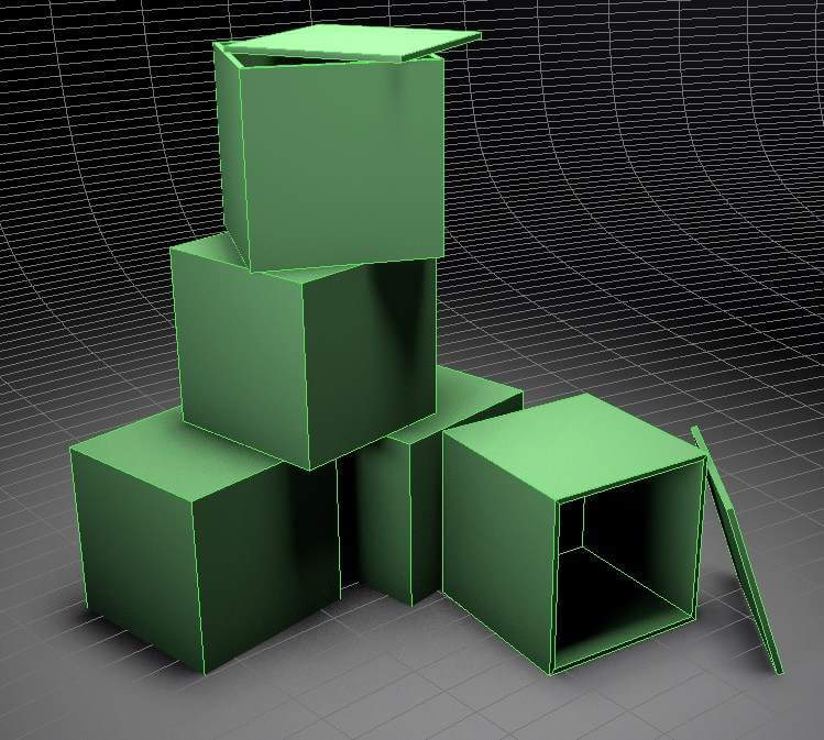 Boxes with 2D Textures (5 Types) - 3D Model by SkifX