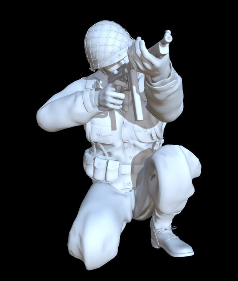 US Soldier WW2 Printable - 3D Model by SkifX